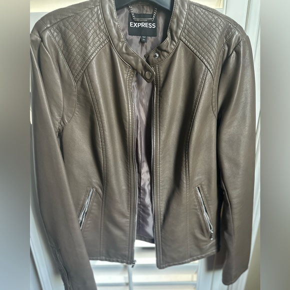 Express | Jackets & Coats | Leather Jacket Faux Leather With Stretch ...